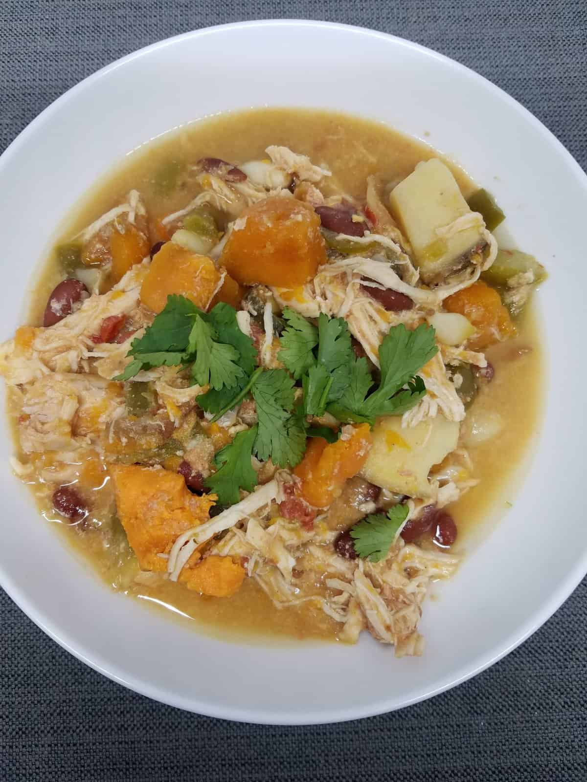 Crockpot Sweet Potato Stew With Shredded Chicken (Can be made vegan too ...
