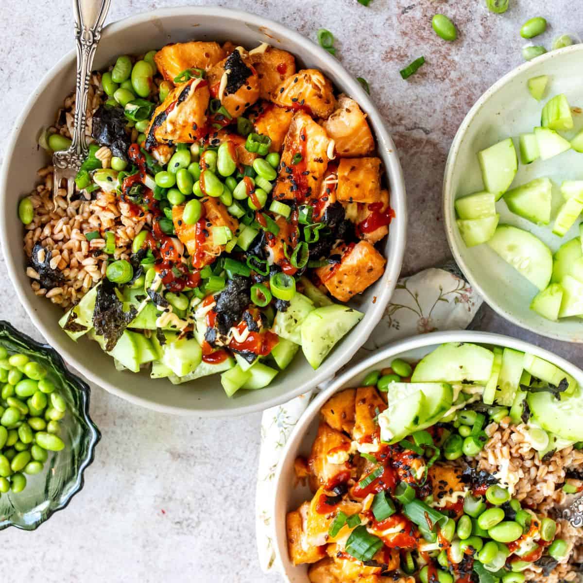 Teriyaki Salmon Rice Bowls