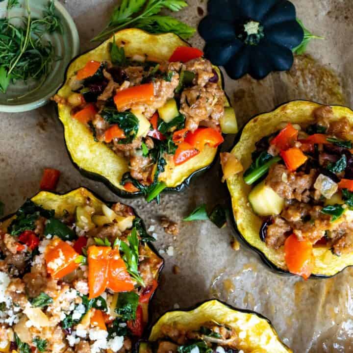 Sausage Stuffed Acorn Squash