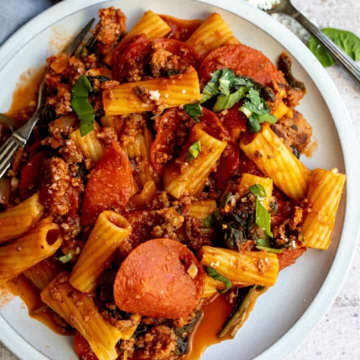 Pepperoni Pasta {Easy, One Pan} - Sailor Bailey