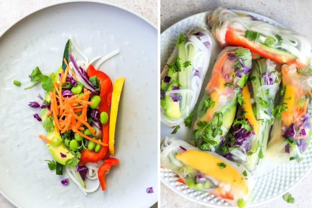 Easy Salad Rolls With Peanut Ginger Dipping Sauce - Sailor Bailey