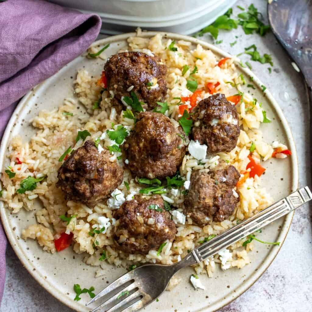 Meatballs and Rice