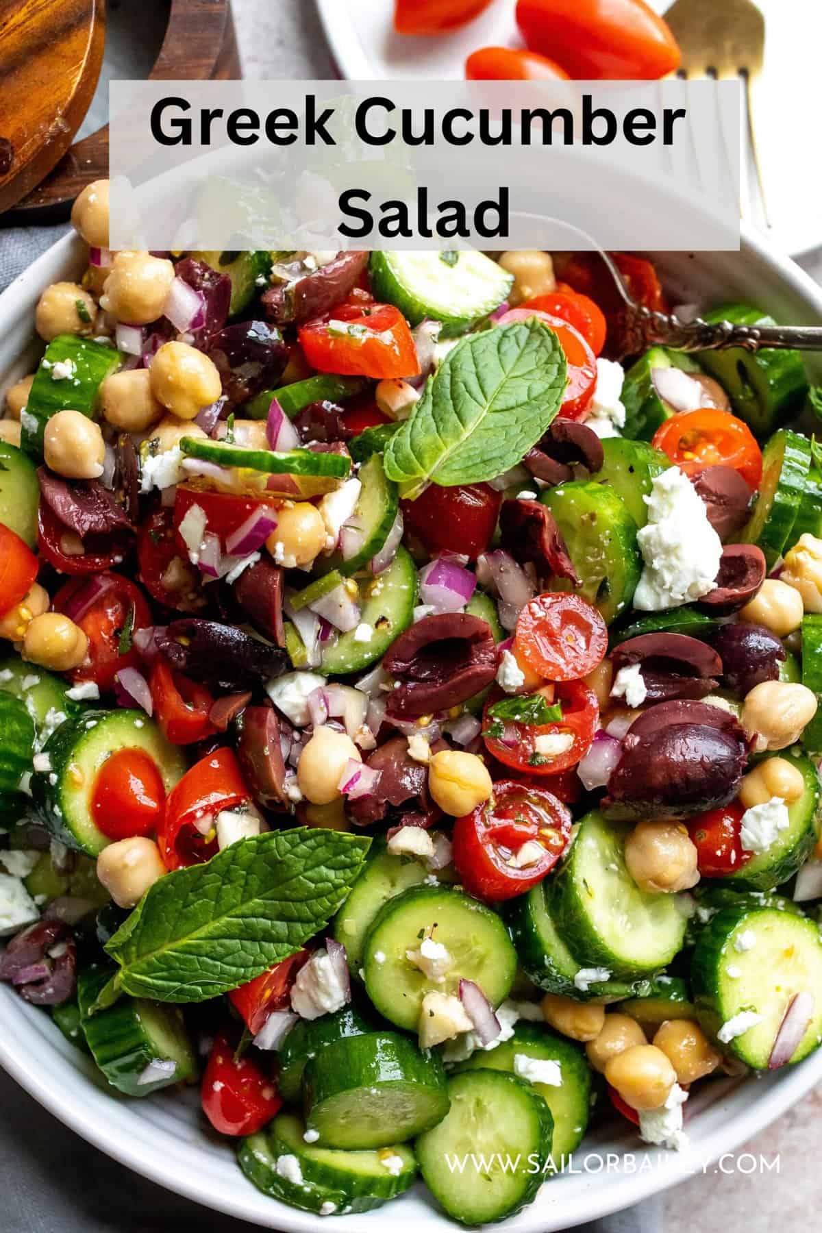 Greek Cucumber Salad - Sailor Bailey