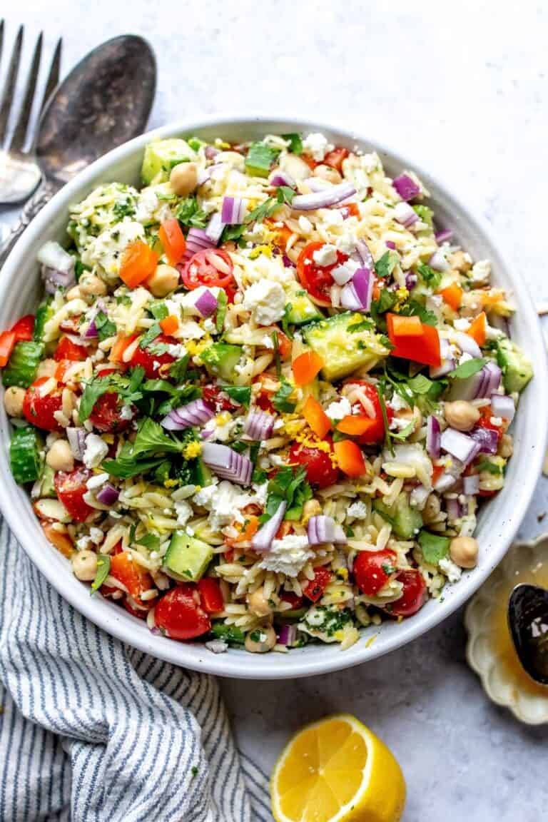 Lemon Honey Orzo With Feta - Sailor Bailey