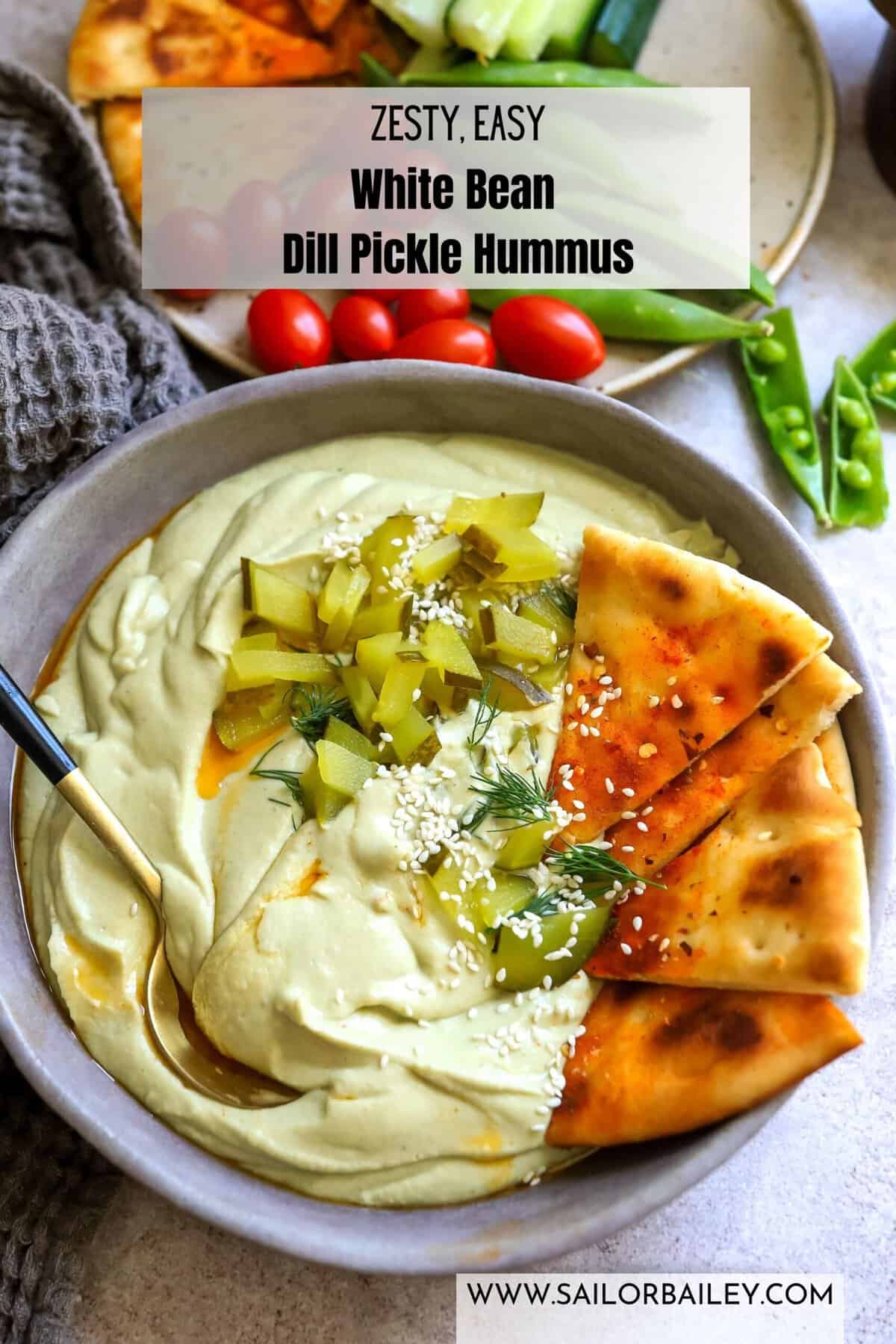 Creamy Dill Pickle Hummus - Sailor Bailey