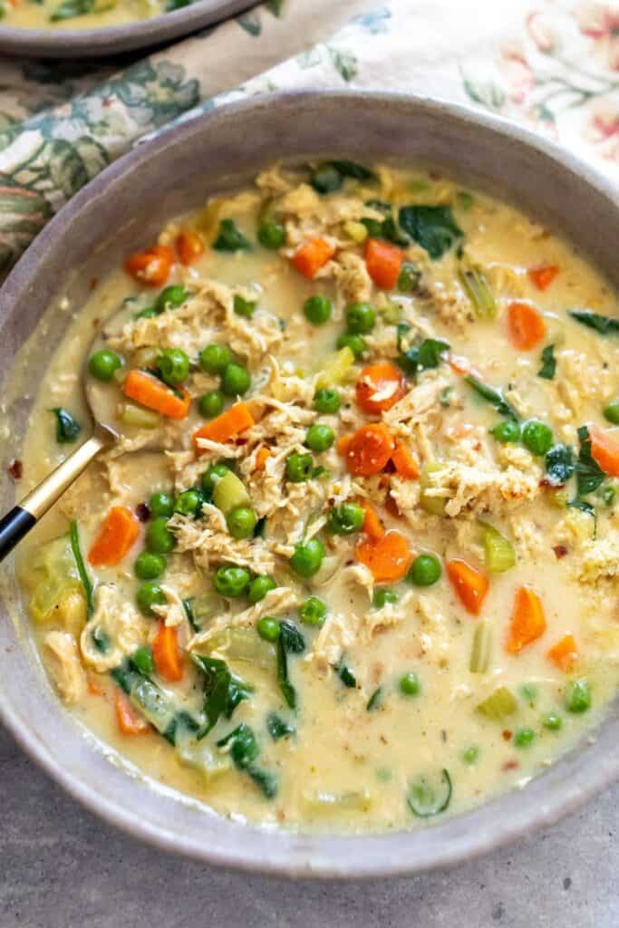 Creamy Chicken Veggie Soup - Sailor Bailey