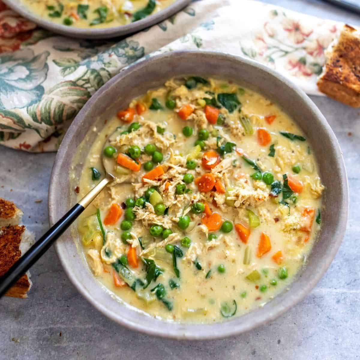 Creamy Chicken Veggie Soup