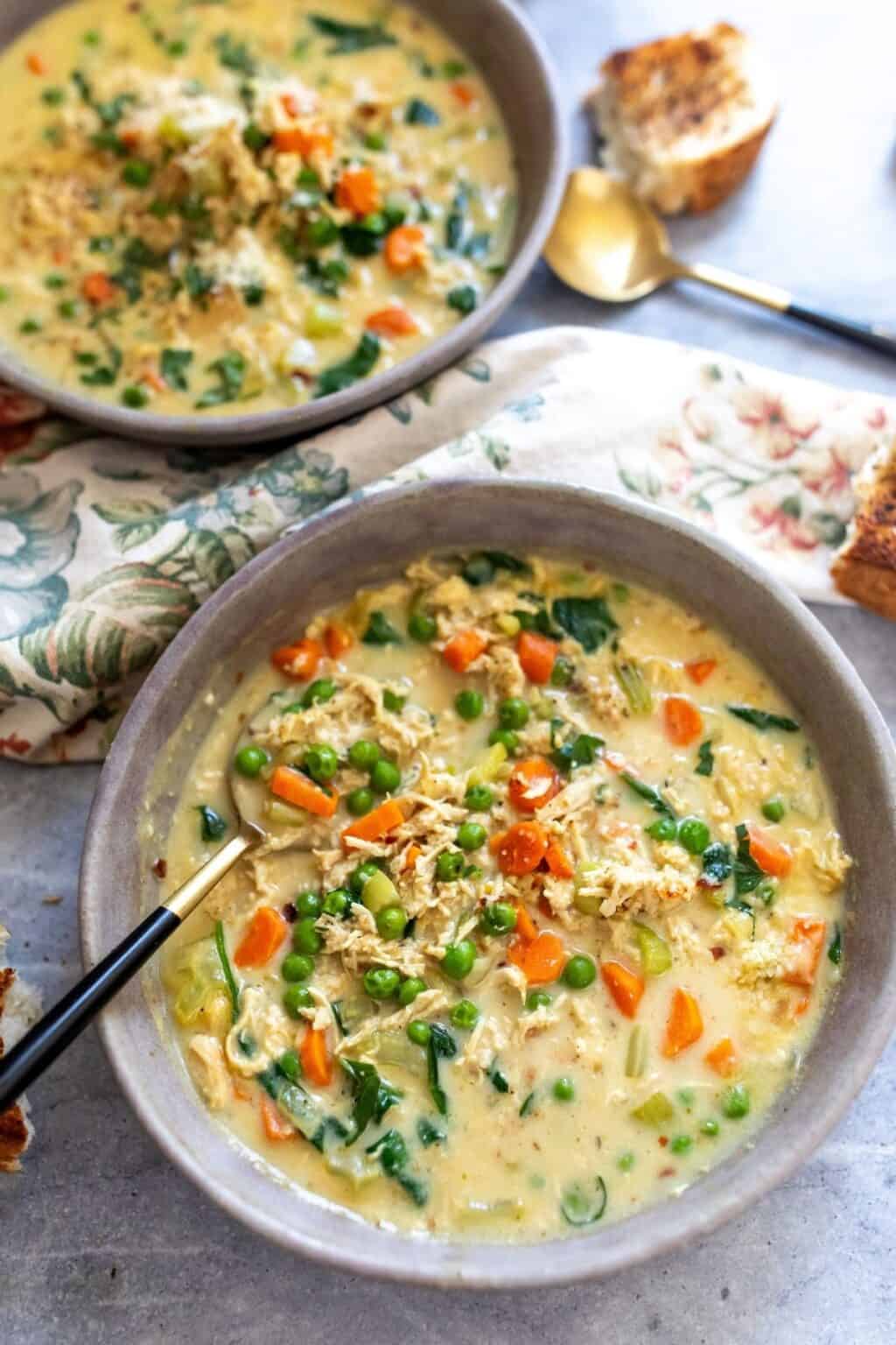 Creamy Chicken Veggie Soup - Sailor Bailey