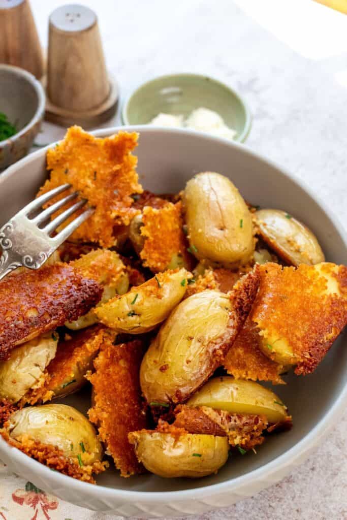 Parmesan Crusted Potatoes - Sailor Bailey