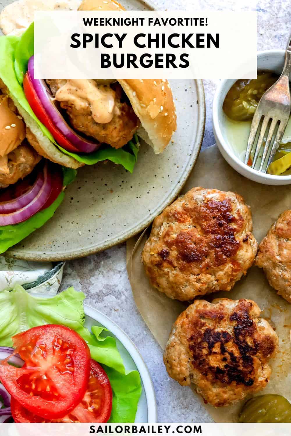 Spicy Chicken Burgers - Sailor Bailey