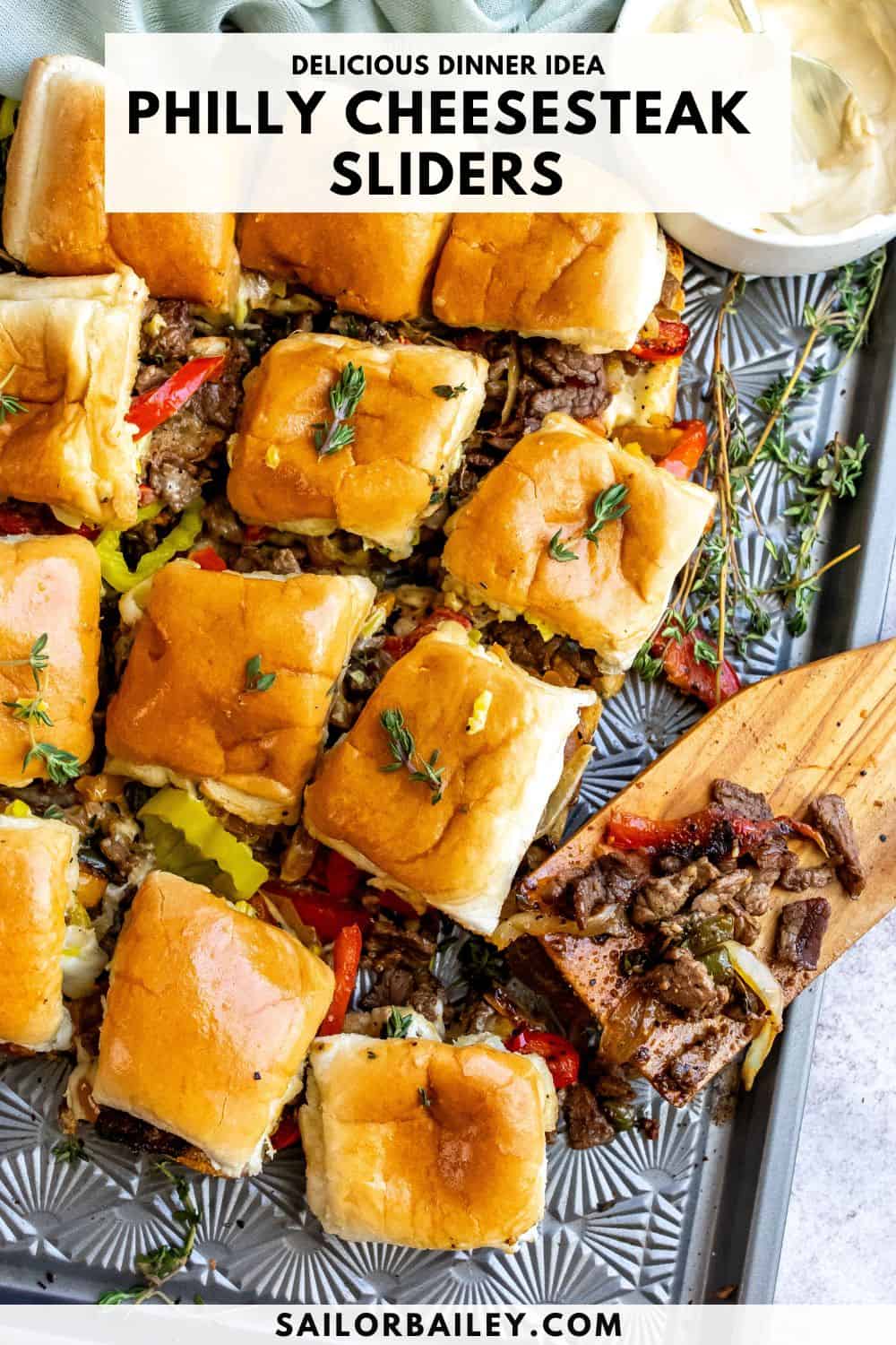Philly Cheesesteak Sliders - Sailor Bailey