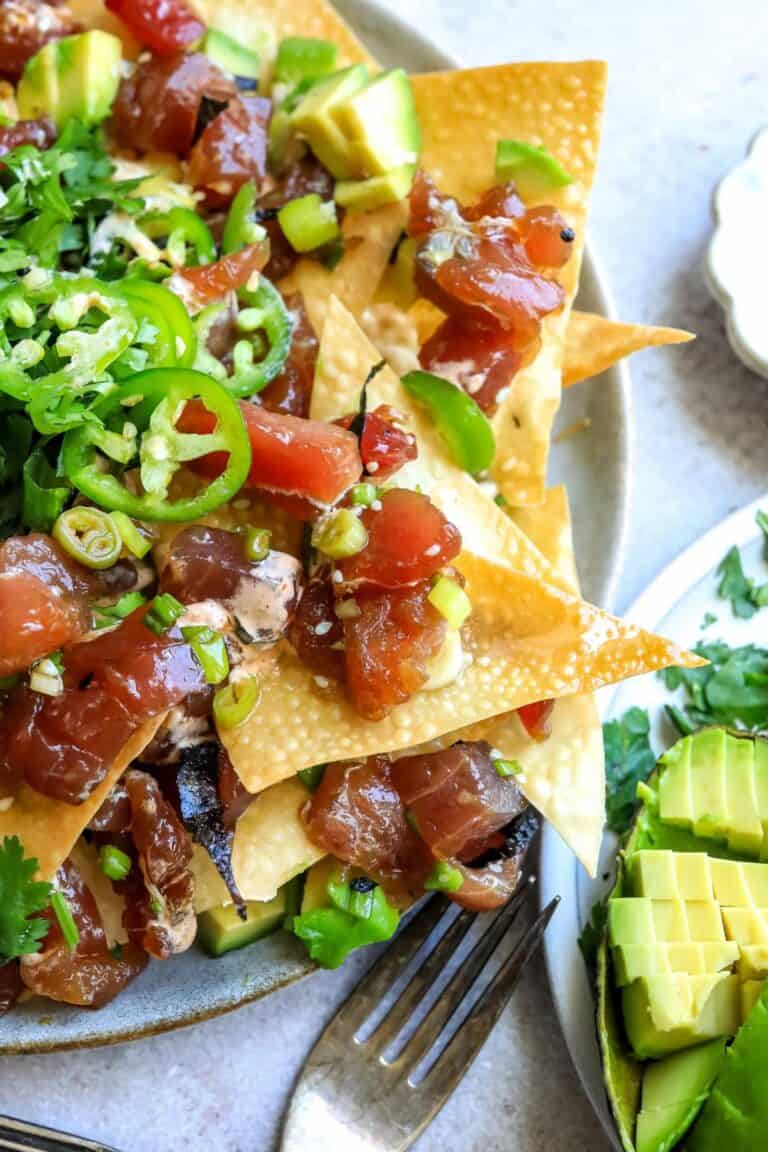 Tuna Poke Nachos {Easy & Delicious} - Sailor Bailey