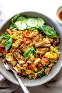 Thai Basil Fried Rice {With Savory Chicken}- Sailor Bailey