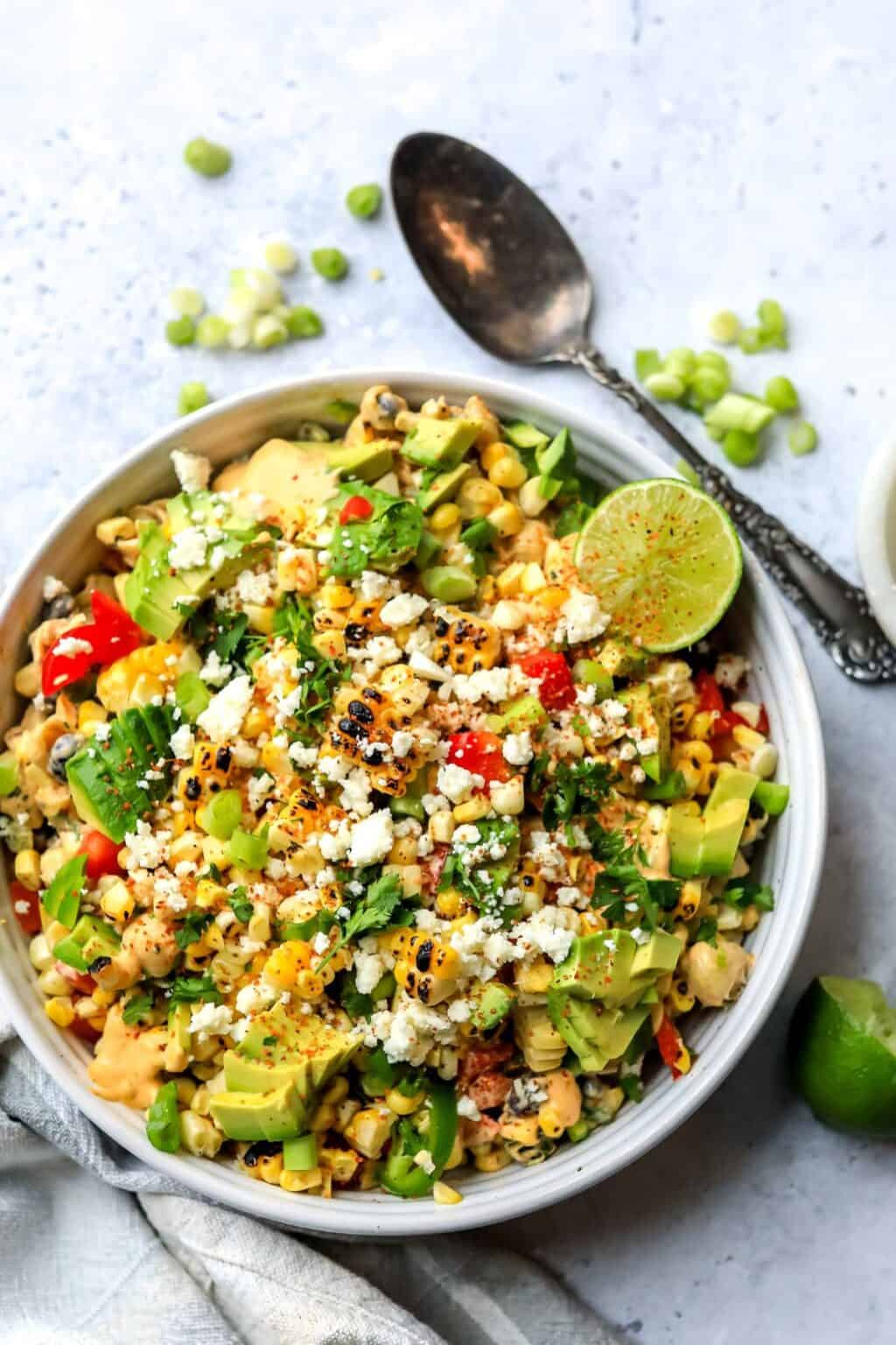 Mexican Street Corn Pasta Salad (Elote Pasta Salad) - Sailor Bailey