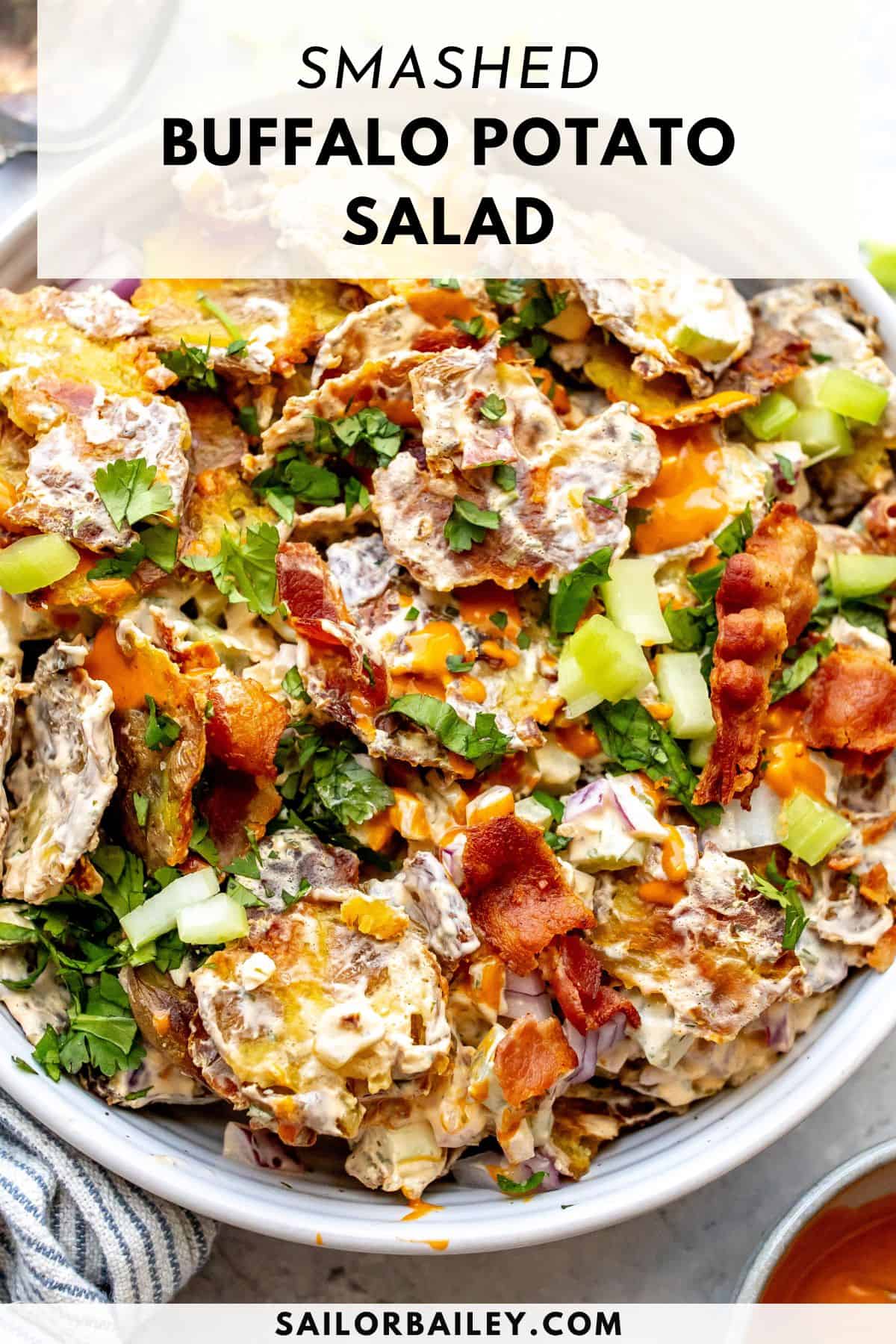 Buffalo Smashed Potato Salad - Sailor Bailey