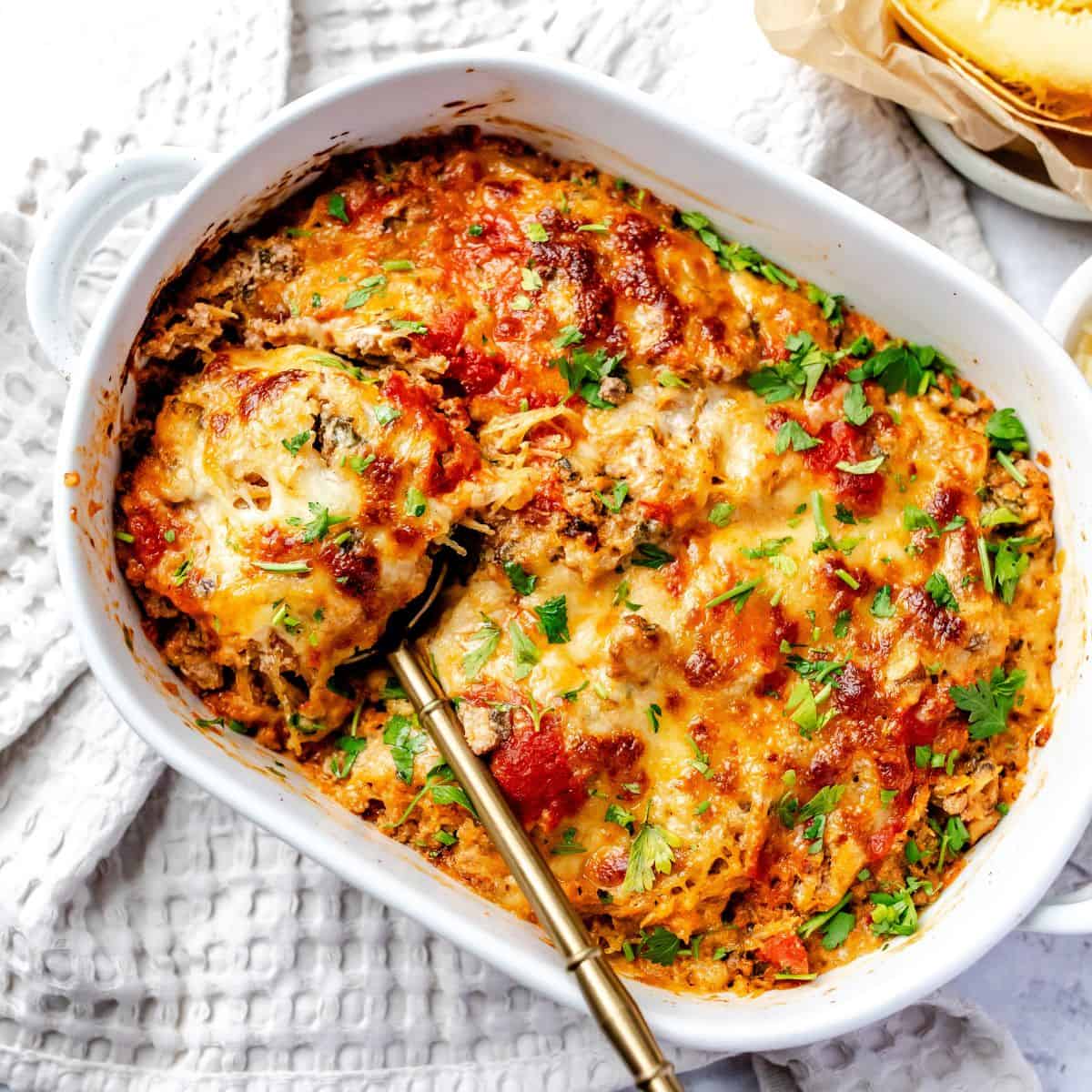 Spaghetti Squash Lasagna {Low Carb & Delicious} - Sailor Bailey