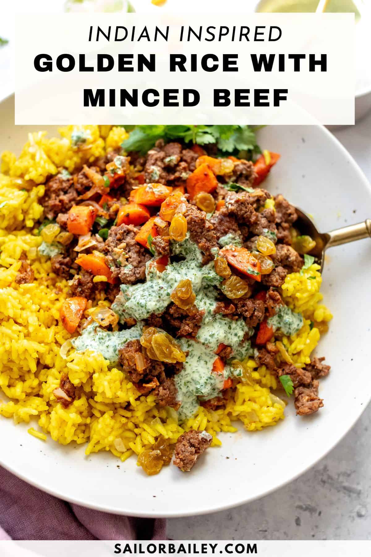 Golden Rice Bowls {With Ground Beef} - Sailor Bailey