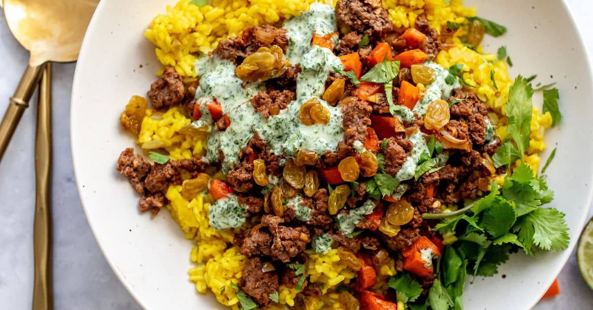 Golden Rice Bowls {With Ground Beef} - Sailor Bailey