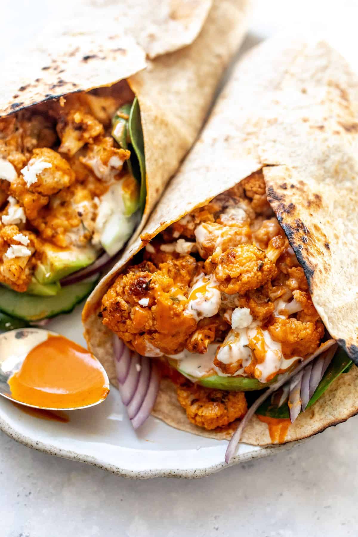 Buffalo Cauliflower Wraps - Sailor Bailey